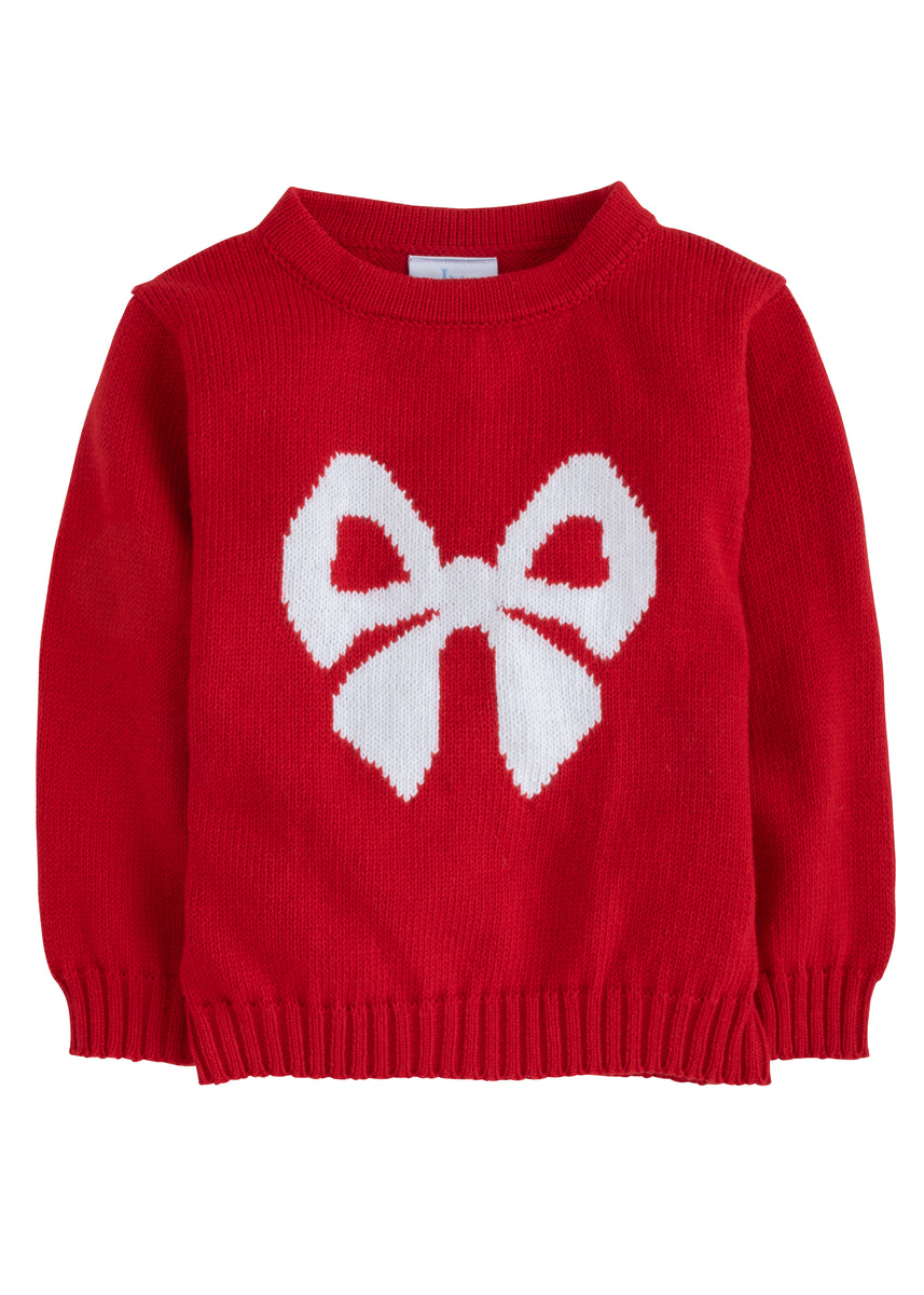 Red Bow Intarsia Sweater by Little English – Cute as Buttons